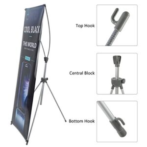 X Banner Stand, Banners and Signs Customize for Business - 23" X 63" To 32" X 78" Adjustable Banner Holder - Portable Retractable Banner with Travel Bag - Customize Banner for Trade Show and Display