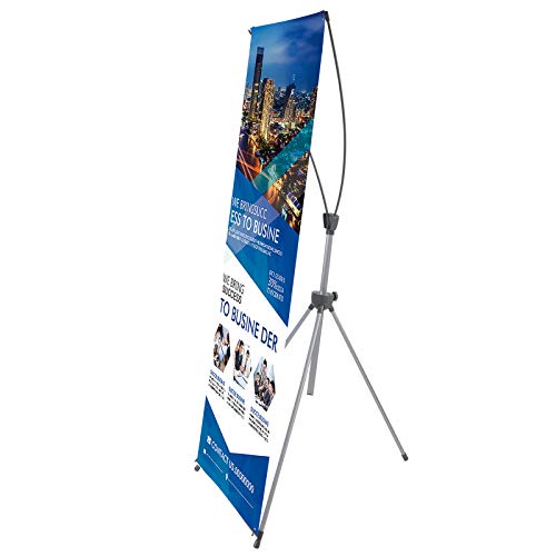 X Banner Stand, Banners and Signs Customize for Business - 23" X 63" To 32" X 78" Adjustable Banner Holder - Portable Retractable Banner with Travel Bag - Customize Banner for Trade Show and Display