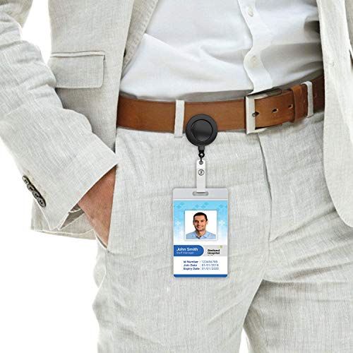 N1U 10 Pack Badge Reels Retractable with Swivel Alligator Clip - Retractable Badge Clips for Work - Retractable Badge Holders with Clip for Nurses - Durable Retractable ID Badge Clips in Bulk - N1U