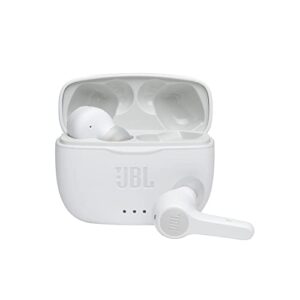 jbl tune 215tws true wireless earbud headphones pure bass sound, bluetooth, 25h battery, dual connect (white)