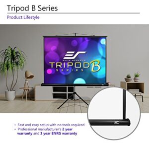 Elite Screens Tripod B, 85-INCH 1:1, Lightweight Pull Up Foldable Stand, Manual, Movie Home Theater Projector Screen, 4K / 8K Ultra HDR 3D Ready, 2-YEAR WARRANTY, T85SB