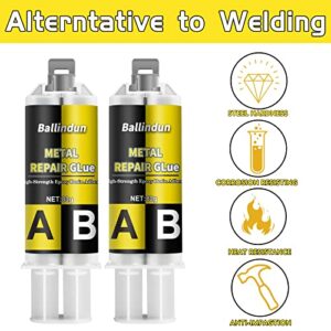 Metal Repair Glue, 2 Pack Metal Epoxy Glue Heavy Duty, High-Temperature Heat Resistant Adhesive Glue for Metal to Metal, Plastics, Stainless Steel, DIY Craft, Aluminum Alloy, Metal Tube