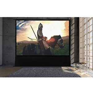 DSFEOIGY 92 inch 16:9 Floor Rising Electric Anti Light Motorized Projection Screen for Short Throw Laser Projector