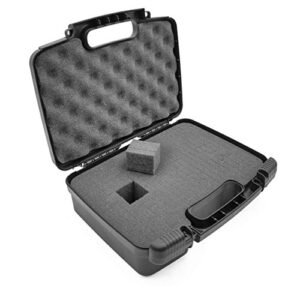 casematix 12″ customizable foam case for portable electronics – hard carrying case with pre-diced foam interior for use as pico projector case, microphone case, recorder case and more