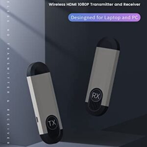 NAMCIM Wireless HDMI Transmitter and Receiver, Designed only for Laptop and PC, Plug & Play, Wireless HDMI Dongle Adapter for Streaming Video/Audio from Laptop/PC to HDTV Projector