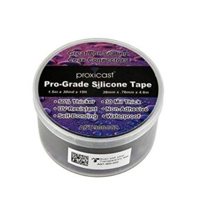 Proxicast Pro-Grade Extra Strong 30mil Weatherproof Self-Fusing Silicone Rubber Sealing Tape For Outdoor Antenna Coax & Electrical Cables, Hose/Pipe Leaks & Emergency Repairs (1.5" x 15' roll) - Black