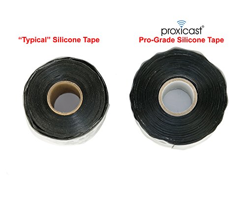 Proxicast Pro-Grade Extra Strong 30mil Weatherproof Self-Fusing Silicone Rubber Sealing Tape For Outdoor Antenna Coax & Electrical Cables, Hose/Pipe Leaks & Emergency Repairs (1.5" x 15' roll) - Black