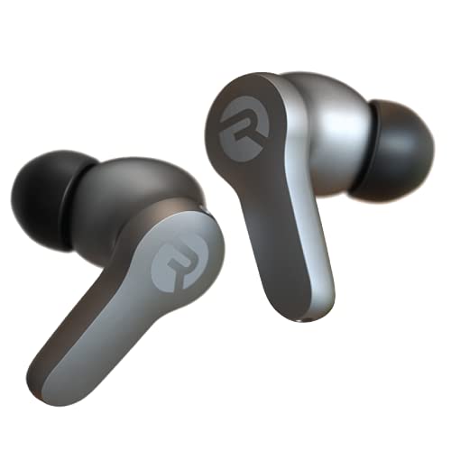 Raycon The Work Earbuds Bluetooth Wireless Earphones with Microphone- Stereo Sound in-Ear Bluetooth Headset True Wireless Earbuds with 32 Hours of Battery Life (Jet Silver)