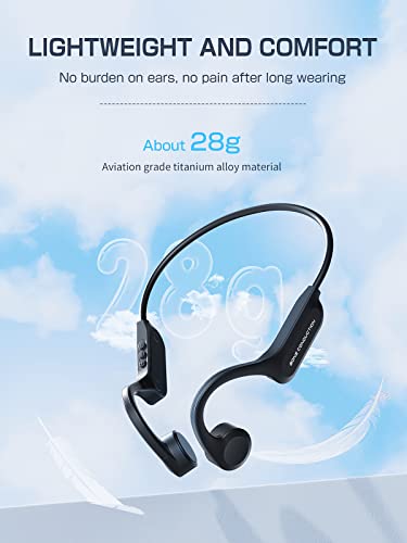 HIWEFEN Bone Conduction Headphones Bluetooth 5.3 Wireless Open Ear Sport Earphones with Mic, 8Hr Playtime, Waterproof Sweat-Proof Over Ear Conducting Headphones for Running, Workout, Gym, Cycling