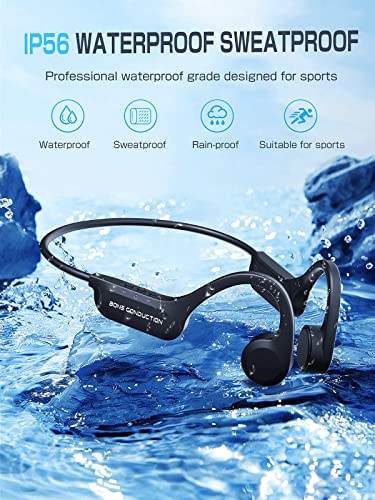 HIWEFEN Bone Conduction Headphones Bluetooth 5.3 Wireless Open Ear Sport Earphones with Mic, 8Hr Playtime, Waterproof Sweat-Proof Over Ear Conducting Headphones for Running, Workout, Gym, Cycling