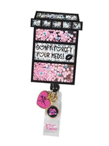 koi betsey johnson ba156 retractable badge clip pill box os