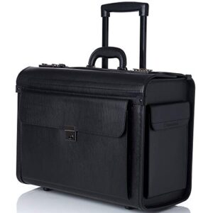 alpine swiss rolling 17″ laptop briefcase on wheels attache lawyers case legal size