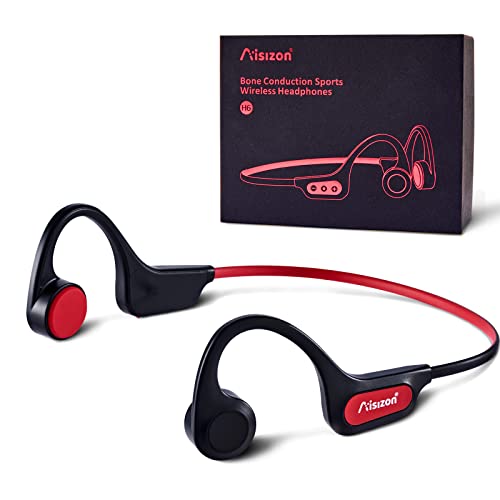 Aisizon Bone Conduction Headphones Bluetooth H6, Over Ear Sports Headphones, Open Ear Headphones Wireless Bluetooth for Runing, Gym Workout, Sports