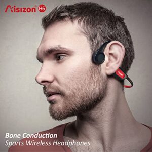 Aisizon Bone Conduction Headphones Bluetooth H6, Over Ear Sports Headphones, Open Ear Headphones Wireless Bluetooth for Runing, Gym Workout, Sports