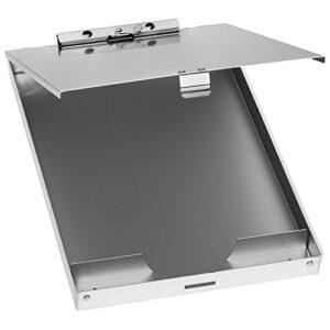 blue summit supplies aluminum storage clipboard, 1 compartment, clip for letter paper, great for office, jobsite or classroom