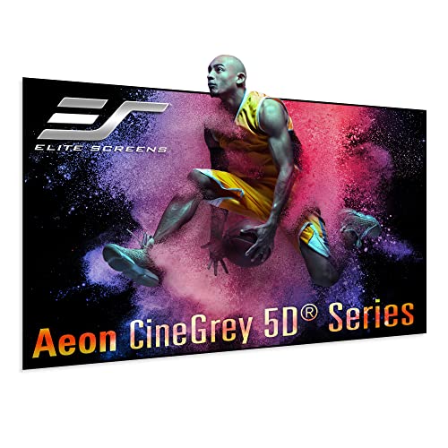 EliteProjector Aeon CineGrey 5D, 150" Diagonal 16:9, Edge Free Ceiling Light Rejecting and Ambient Light Rejecting Fixed Frame Projection Projector Screen for Movie Home Theater, EP-AR150DHD5