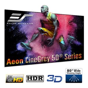 EliteProjector Aeon CineGrey 5D, 150" Diagonal 16:9, Edge Free Ceiling Light Rejecting and Ambient Light Rejecting Fixed Frame Projection Projector Screen for Movie Home Theater, EP-AR150DHD5