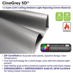 EliteProjector Aeon CineGrey 5D, 150" Diagonal 16:9, Edge Free Ceiling Light Rejecting and Ambient Light Rejecting Fixed Frame Projection Projector Screen for Movie Home Theater, EP-AR150DHD5