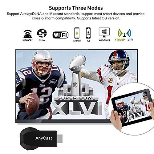 SmartSee Anycast HDMI Wireless Display Adapter WiFi 1080P Mobile Screen Mirroring Receiver Dongle for iPhone Mac iOS Android to TV Projector Support Miracast Airplay DLNA