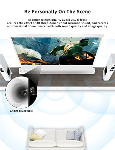 VIVIDSTORM- Projector Screen Portable Folding Stand Floor Rising Movie Screen Sound Transparent Perforated All White Screen Compatible with Ordinary Projector,VWSDSTPWA120H