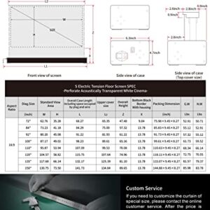 VIVIDSTORM- Projector Screen Portable Folding Stand Floor Rising Movie Screen Sound Transparent Perforated All White Screen Compatible with Ordinary Projector,VWSDSTPWA120H