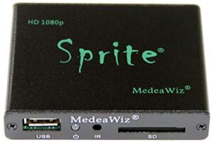 medeawiz® dv-s1 sprite® looping hd media player – seamless audio video auto repeater 1080p 60hz hdmi, ntsc and pal outputs – trigger input and serial control