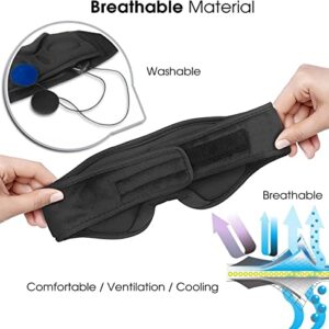 Sleep Headphones Eyemask, Bluetooth 3D Sleep Eye Mask 2 in 1, 100% Blackout Adjustable Eyeshade with Ultra-Thin Stereo Speaker, Noise Cancelling Music Headsets for Sleep Travel Relaxation, Meditation