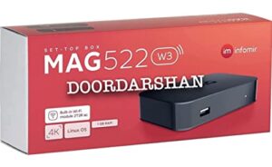 2022 latest genuine mag 522 w3 v2 4k hdr, built-in dual band 2.4g/5g 2t2r ac wifi, hdmi cable (much faster than old mag 420w1 and 322w1)