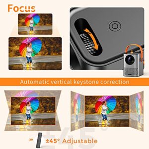 Projector, Mini Projector 1080P Full HD, Portable WiFi Projector with HiFi Speaker, Smart Bluetooth Projector, Kids Gifts, Home Theater Projector for Phone/TV Stick/PC/ Laptop/ PS4/Xbox