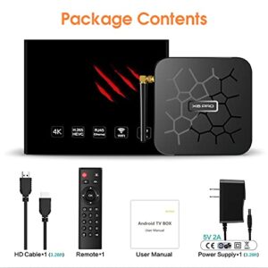 HKMLC Android TV Box, X6 PRO Android Box 10.0 4GB RAM 32GB ROM Allwinner H616 Quad-Core 64Bits, 2.4G/5.8GHz Dual-Band WiFi with BT Antenna 3D/4K Full HD/H.265/USB3.0 TV Box