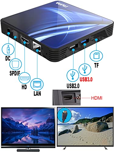 Android TV Box 11.0,2023 Smart TV Box RK3318 2GB 16GB Support 2.4G 5.8G WiFi Bluetooth 4.1 Ethernet LAN 3D 4K Video Android Box Set Top TV Box