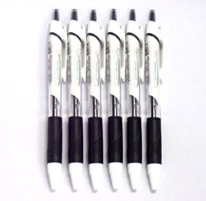 uni jetstream standard ballpoint pen, 0.5 mm, black ink, white body, 6 pens per pack (japan import) [komainu-dou original package]