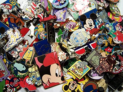 Disney Pins Trading Lot - Assorted Pin Enamel/Metal Set with Mouse Backing Collector for Book Tradable Individually Bagged No Doubles Perfect Gifts or Present kids Birthday (15), White