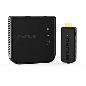 nyrius aries prime wireless video hdmi transmitter & receiver for streaming hd 1080p 3d video & digital audio from laptop, pc, cable, netflix, youtube, ps to hdtv/projector (npcs549)