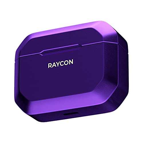 Raycon The Gaming Bluetooth True Wireless Earbuds with Built in Mic, Low Latency, 31 Hours of Battery, Charging Case with Talk, Text, and Play, Bluetooth 5.0 (Digital Purple)