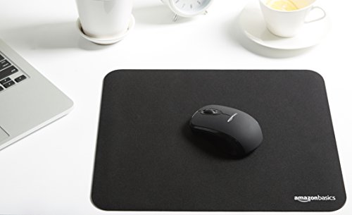 Amazon Basics Gaming Computer Mouse Pad -Cloth with rubberized base, Black