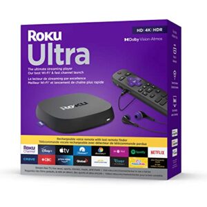 roku ultra lt (4k/hdr/hd) streaming player with enhanced voice remote, ethernet w/premium 6ft 4k ready hdmi cable & 64gb microsd for faster channel loading (us version)