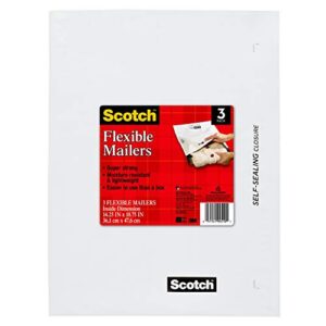 scotch flexible poly mailer, 14.25 x 18.75 inches, 3-pack (8990w-3)