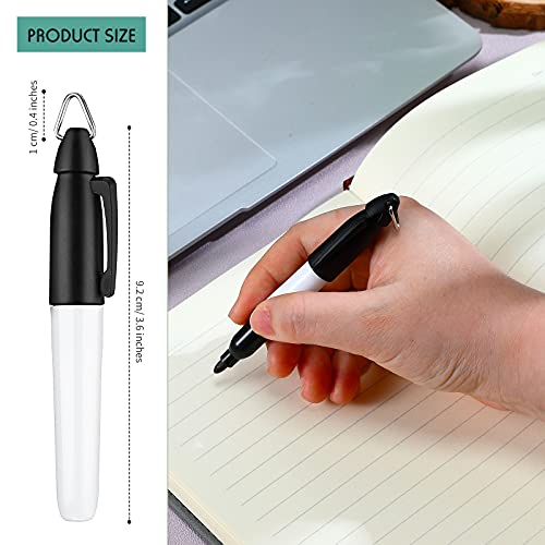 24 Pieces Mini Permanent Markers with Golf Keychain Clips for Nurses Badge Medium Point Ink Pens for Office School Nurses Supplies Outdoor Activities (Black)