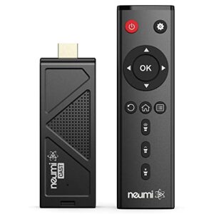 neumi atom cast 4k uhd dongle stick digital media player, wi-fi screen mirroring video/photo/music casting and dlna/upnp streaming, reads usb drives and micro sd cards, hevc/h.265 4k/30fps, hdmi