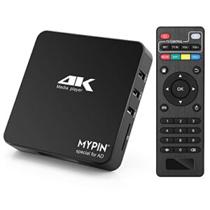 4k@60hz mp4 media player support 8tb hdd/ 256g usb drive/sd card with hdmi/av out for hdtv/ppt mkv avi mp4 h.265-support advertising subtitles/timing, networkable, mouse&keyboard control