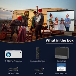 FANGOR 5G WiFi Bluetooth Projector - 540 ANSI Native 1080P HD Outdoor Movie Projector 4K Support, Portable Home Theater Video Projector with Zoom & HiFi Speaker, Compatible with TV Stick/Phone/PC/USB