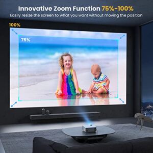 FANGOR 5G WiFi Bluetooth Projector - 540 ANSI Native 1080P HD Outdoor Movie Projector 4K Support, Portable Home Theater Video Projector with Zoom & HiFi Speaker, Compatible with TV Stick/Phone/PC/USB