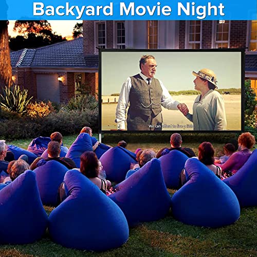 Projector Screen and Stand,JWSIT 135 inch Outdoor Movie Screen-Upgraded 3 Layers PVC 16:9 Outdoor Projector Screen,Portable Video Projection Screen with Carrying Bag for Home Theater Backyard