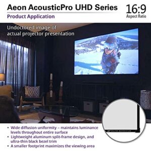 Elite Screens Aeon AcousticPro UHD 180-INCH Diag. 16:9, 4K Home Theater Fixed Frame Edge Free Projection Sound Transparent Perforated Weave Projection Screen, AR180H2-AUHD