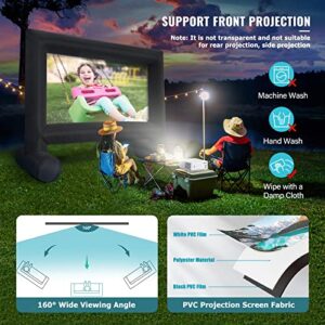 Inflatable Projector Screen for Outdoor, ISPNZH 16/20 FT Blow Up Portable Mega Theater Movie TV Screen with Air Blower and Storage Bag for Outside Backyard Pool Movie Night, Theme Parties(16ft)