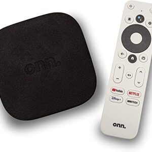 ONN Android TV 4K UHD Streaming Device with Voice Remote Control Google Assistant & High Speed HDMI Cable (100026240)