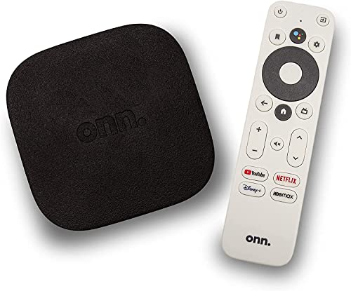 ONN Android TV 4K UHD Streaming Device with Voice Remote Control Google Assistant & High Speed HDMI Cable (100026240)