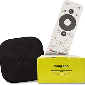 ONN Android TV 4K UHD Streaming Device with Voice Remote Control Google Assistant & High Speed HDMI Cable (100026240)