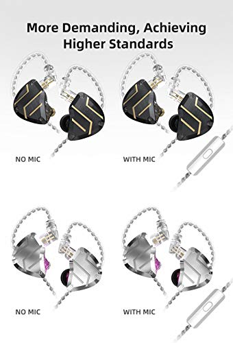 CCA C10 Pro in-Ear Earphone, HiFi Stereo in-Ear Monitor High Resolution Earbud Headphone, 4BA+1DD Five Driver in-Ear Earphones with C Pin Detachable Cable (No Mic, Purple)